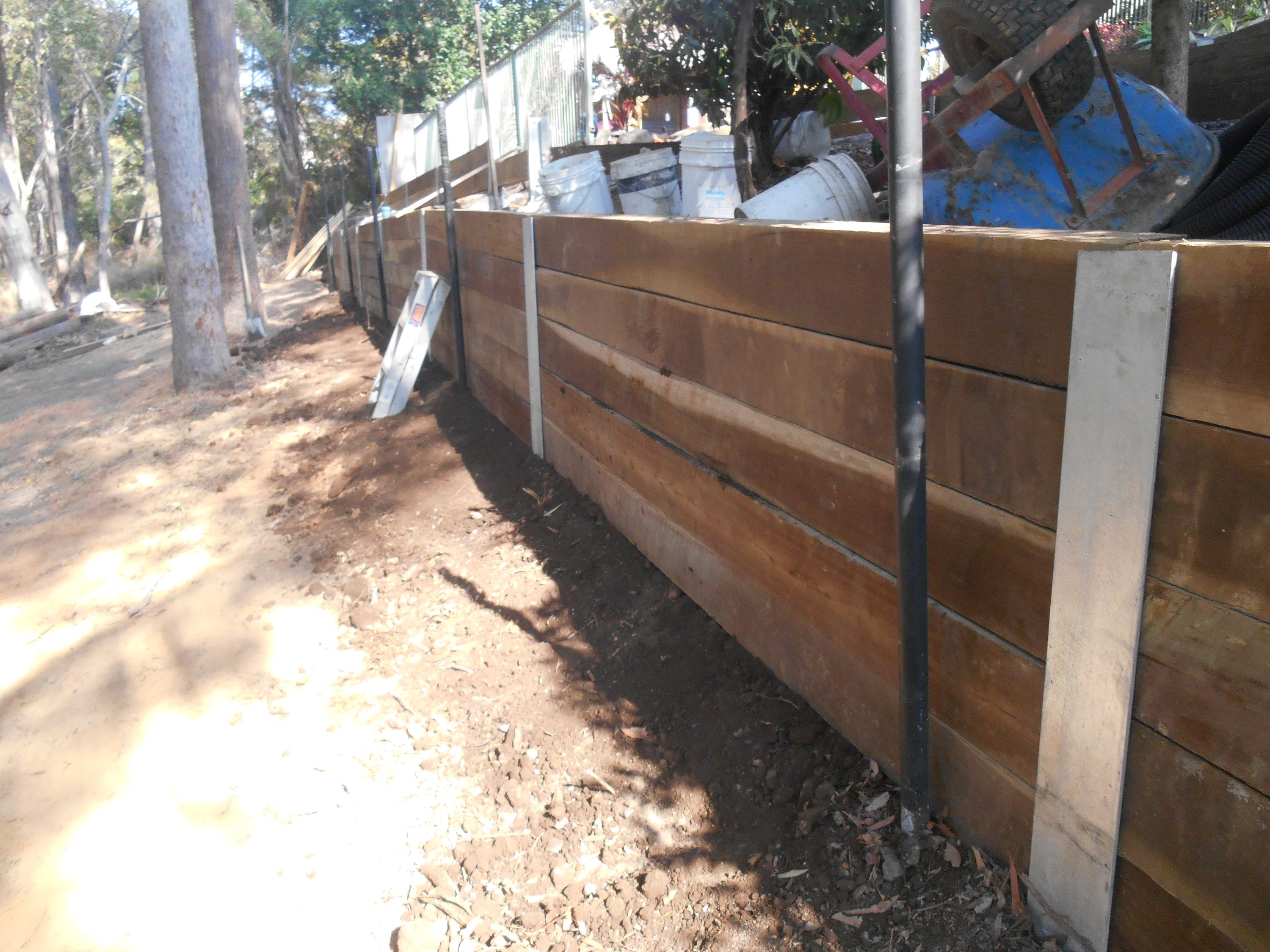 Reliable Treated Hardwood Sleeper Wall for Residential Property in Rob ...