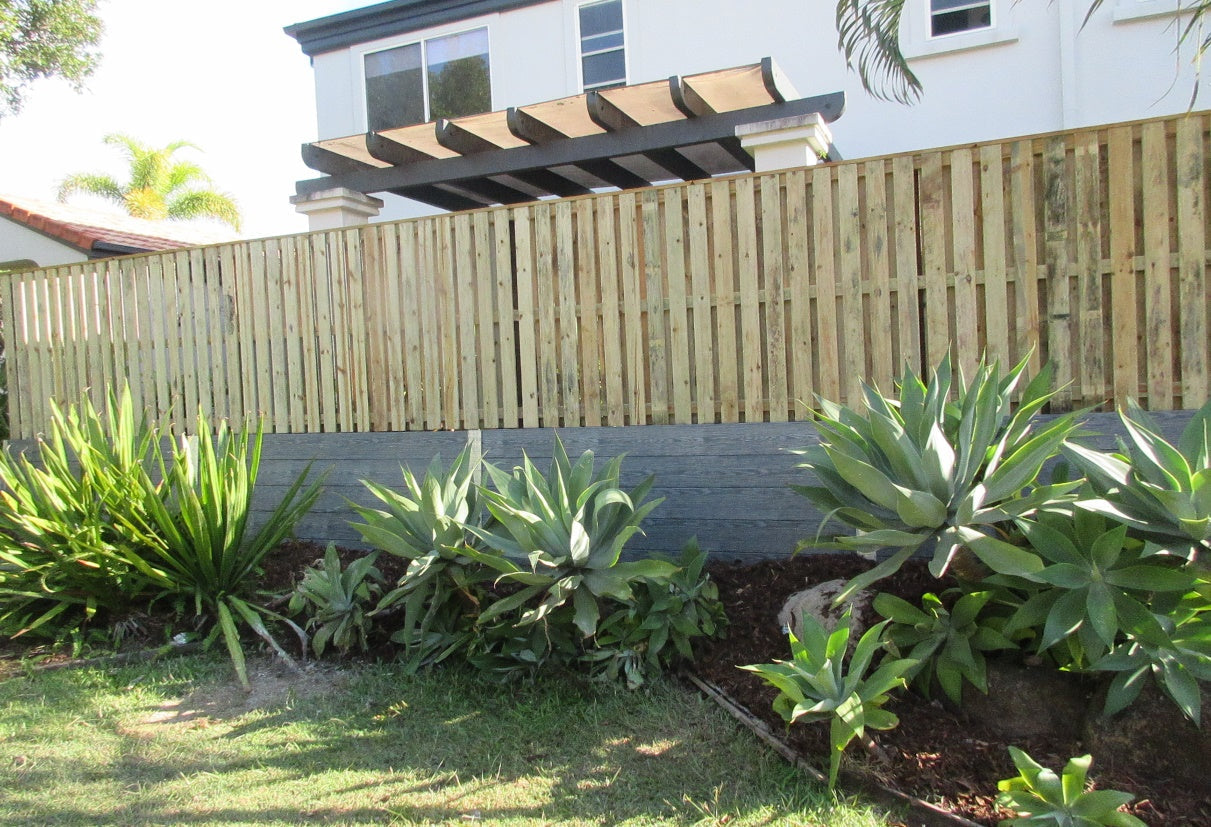 Composite Sleeper wall solution in Robina – Gold Coast Retaining Walls