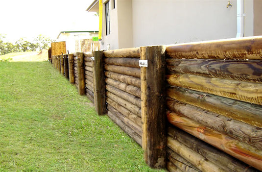 Pine Log Retaining Walls - Affordable and Natural Retaining Solutions ...